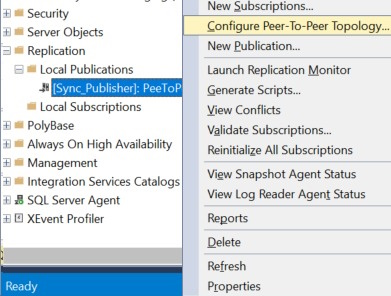 MS SQL Server Replication or Synchronization Peer-to-Peer Topology